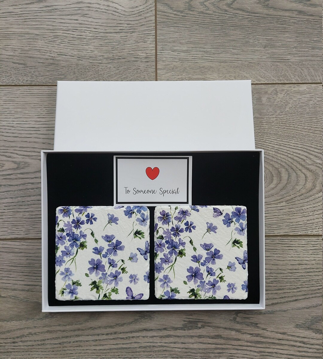 Violet Flower Slate Coasters: Handmade Decoupage Coasters - Etsy