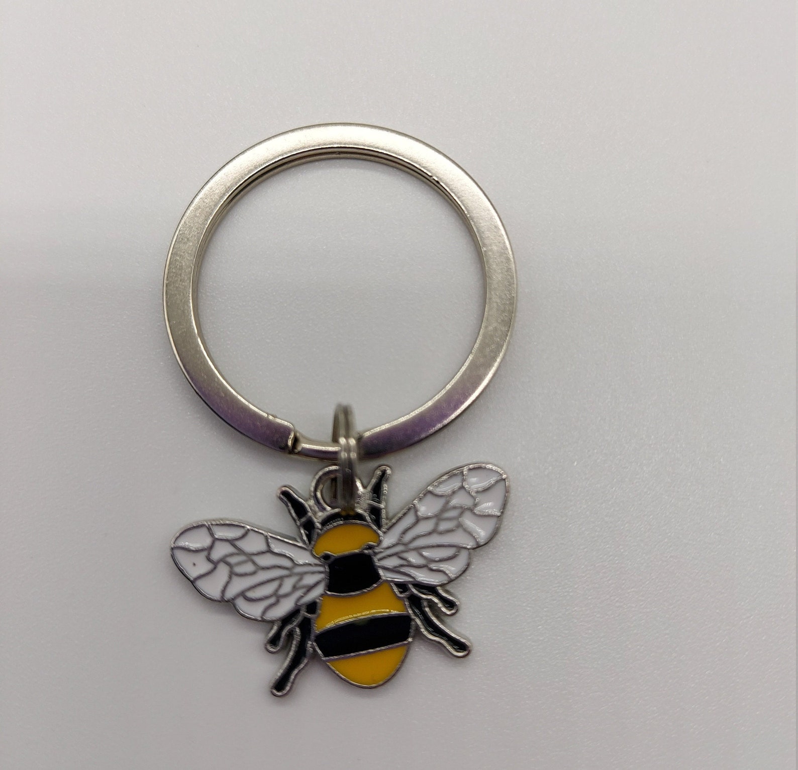 Enamelled Bee Keyring Keychain with charms and option of a | Etsy