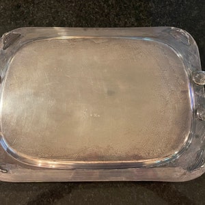 Large Antique Rectangular Silver Butler's Tray / Heavy Serving Tray ...