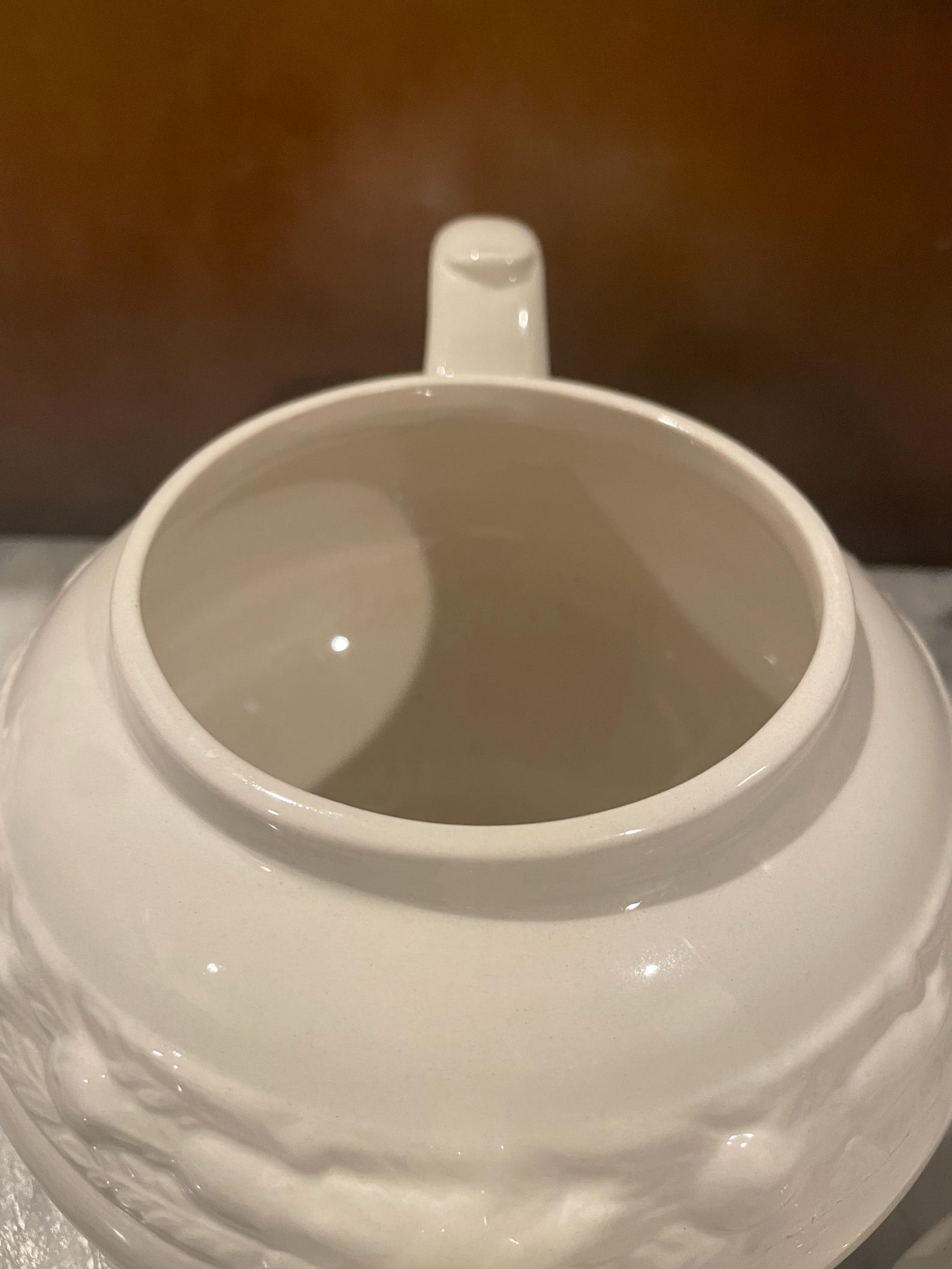 Creamy White Vintage English Ironstone Teapot W/ Raised Design / Made ...