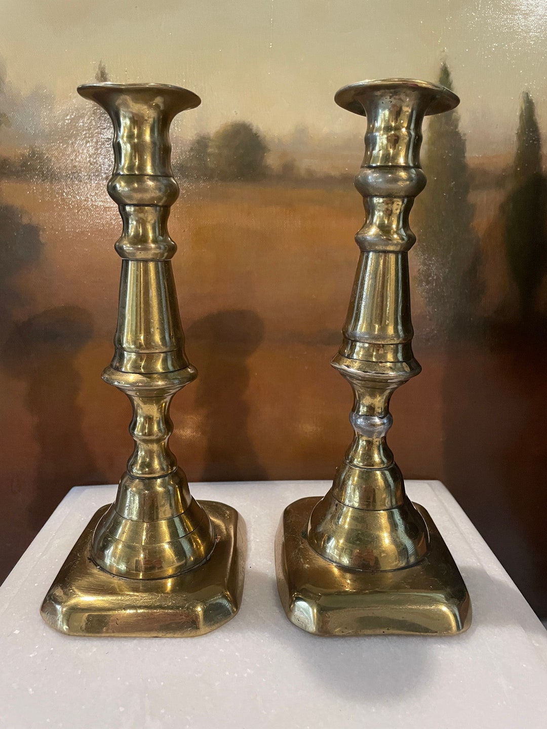 Antique Cast Brass Candlesticks / Colonial Decor / 1700's or Older ...