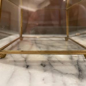 Two Glass and Brass Shadow Boxes Vitrines for Displaying Mementos ...