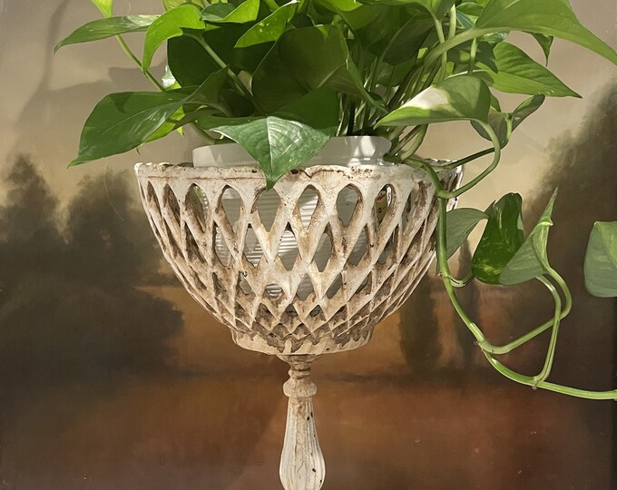 Classic French Garden Wrought Iron Plant Stand / Vintage Metal Planter ...
