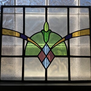 Art Deco Stained Glass Window Panel / Mission Style / Arts and Crafts ...