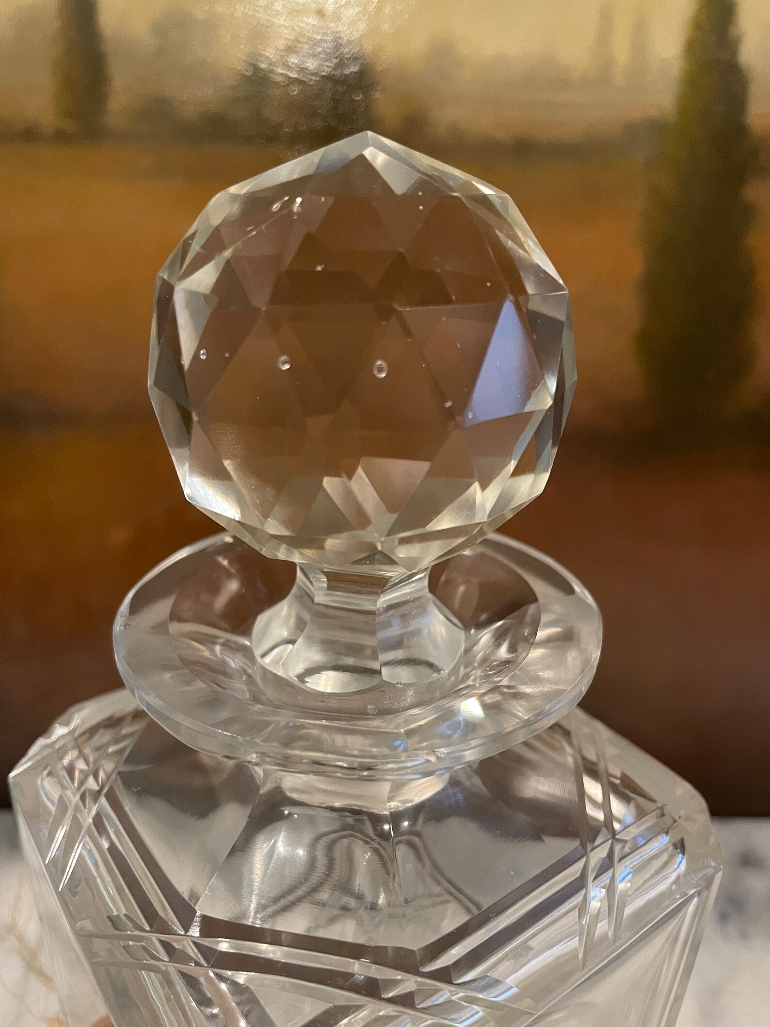 Heavy Antique Crystal Whiskey Decanter With Criss Cross and Cut Cane ...