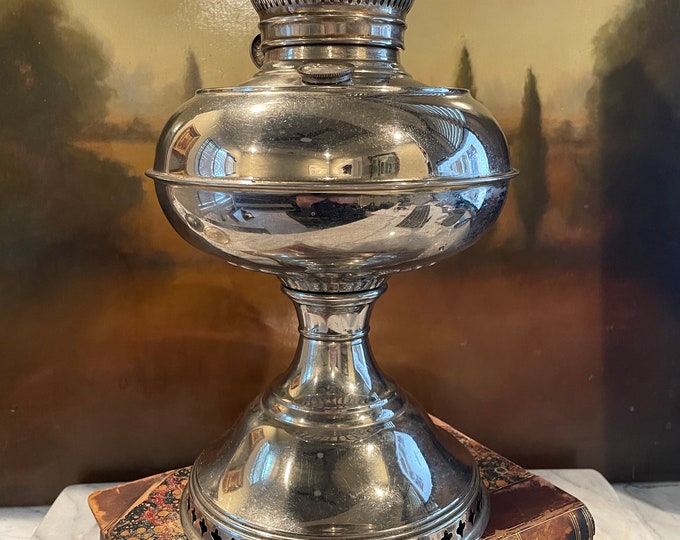 Antique Nickel Rayo Oil Lamp / Late 1800's - Early 20th C. / Victorian ...