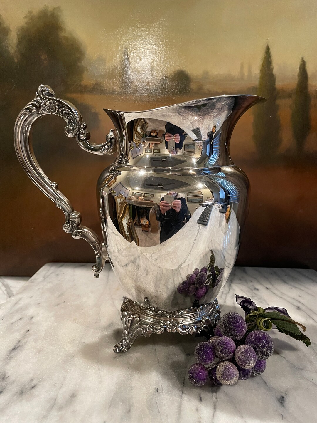 Vintage Silver Footed Water Pitcher by Oneida / Curvaceous Mustache ...