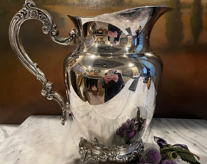 Vintage Silver Footed Water Pitcher by Oneida / Curvaceous Mustache ...