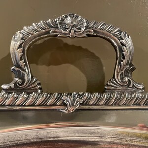 Large Antique Rectangular Silver Butler's Tray / Heavy Serving Tray ...
