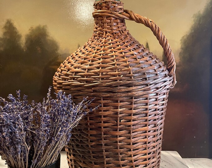 Large Scale Vintage French Demijohn - Car Boy Encased in Wicker ...
