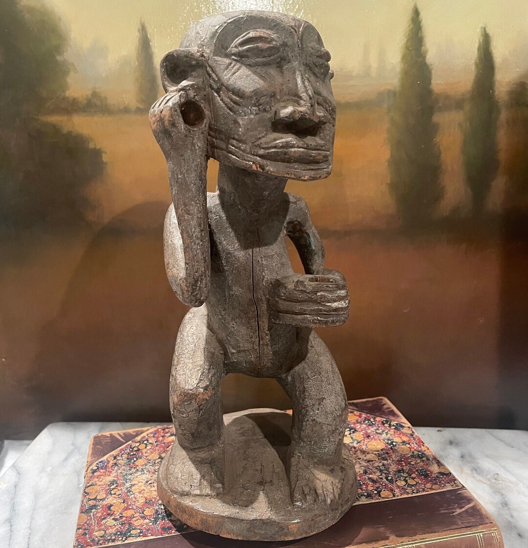 African Tribal Statue Hand Carved Wood / African Tribal Decor / 11 ...