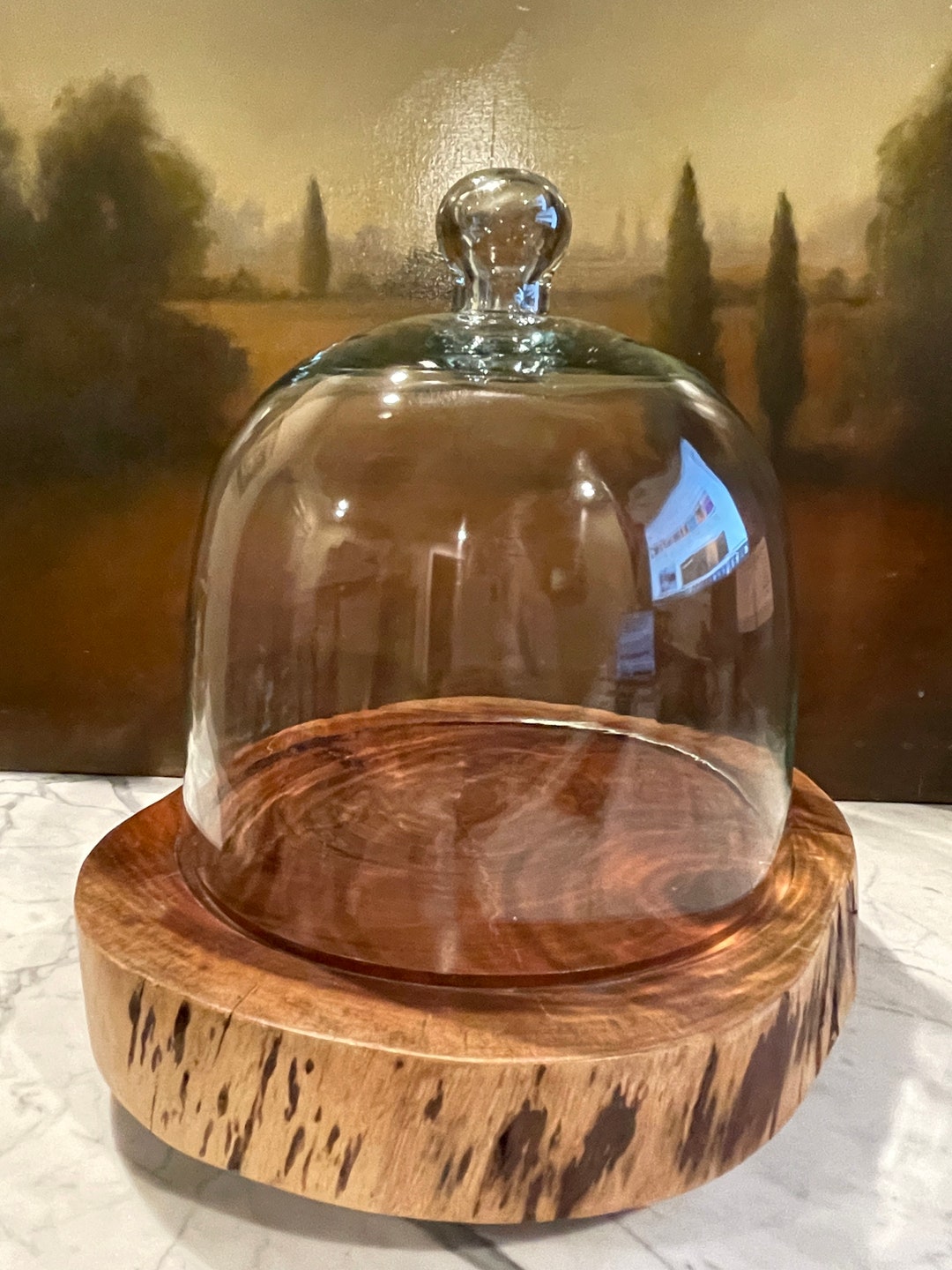 Glass and Slab Wood Cheese Cloche Cover / Al Fresco Dining / French ...