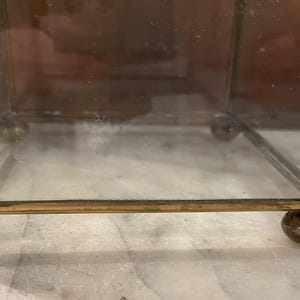 Two Glass and Brass Shadow Boxes Vitrines for Displaying Mementos ...