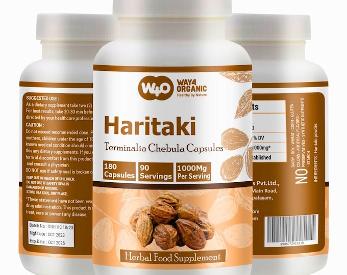Haritaki Capsules – Terminalia Chebula, 180 Pills, 90 Servings, 1000 Mg ...