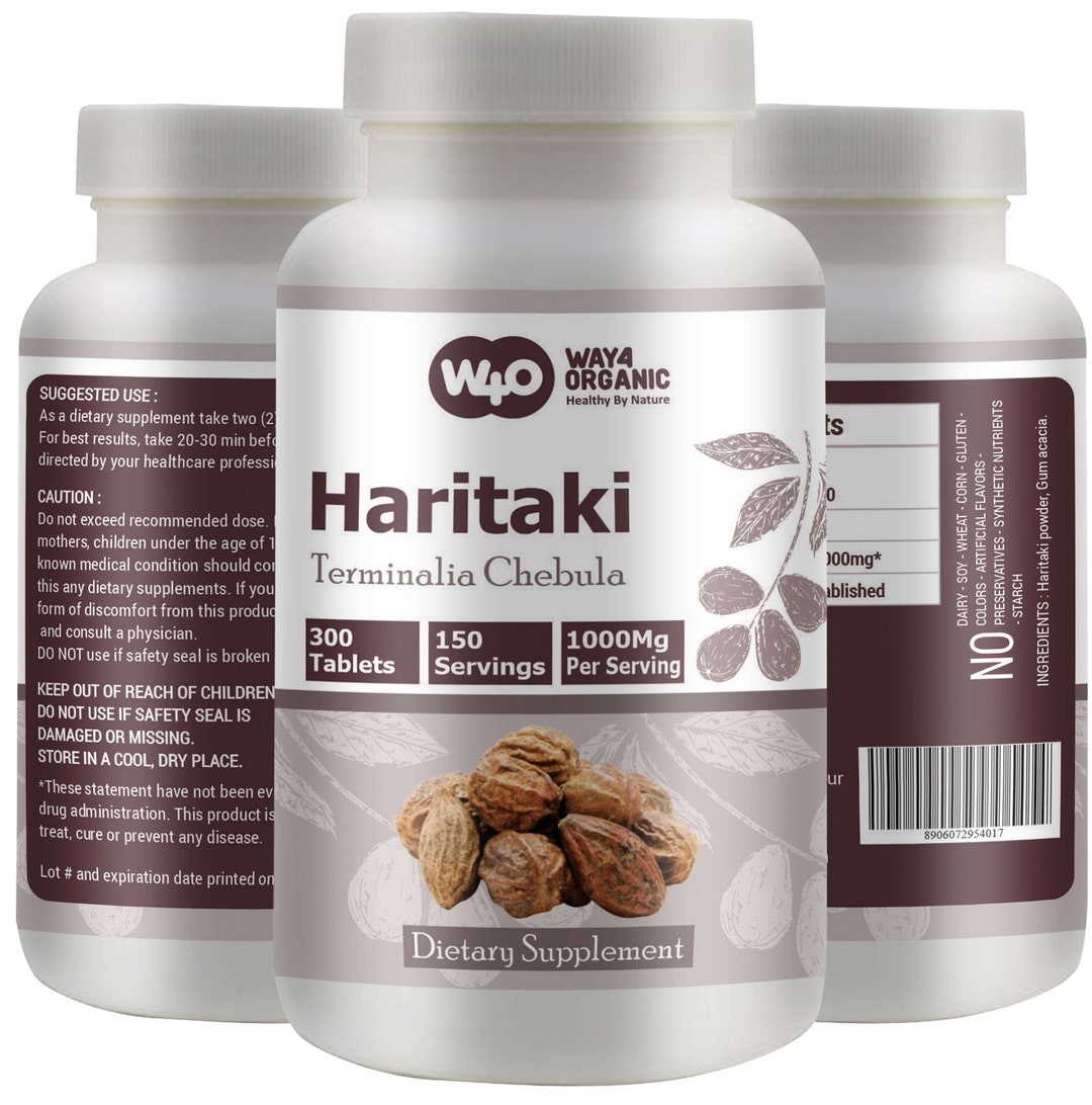 Haritaki Capsules (tablets) – Terminalia Chebula, 300 Pills, 150 ...