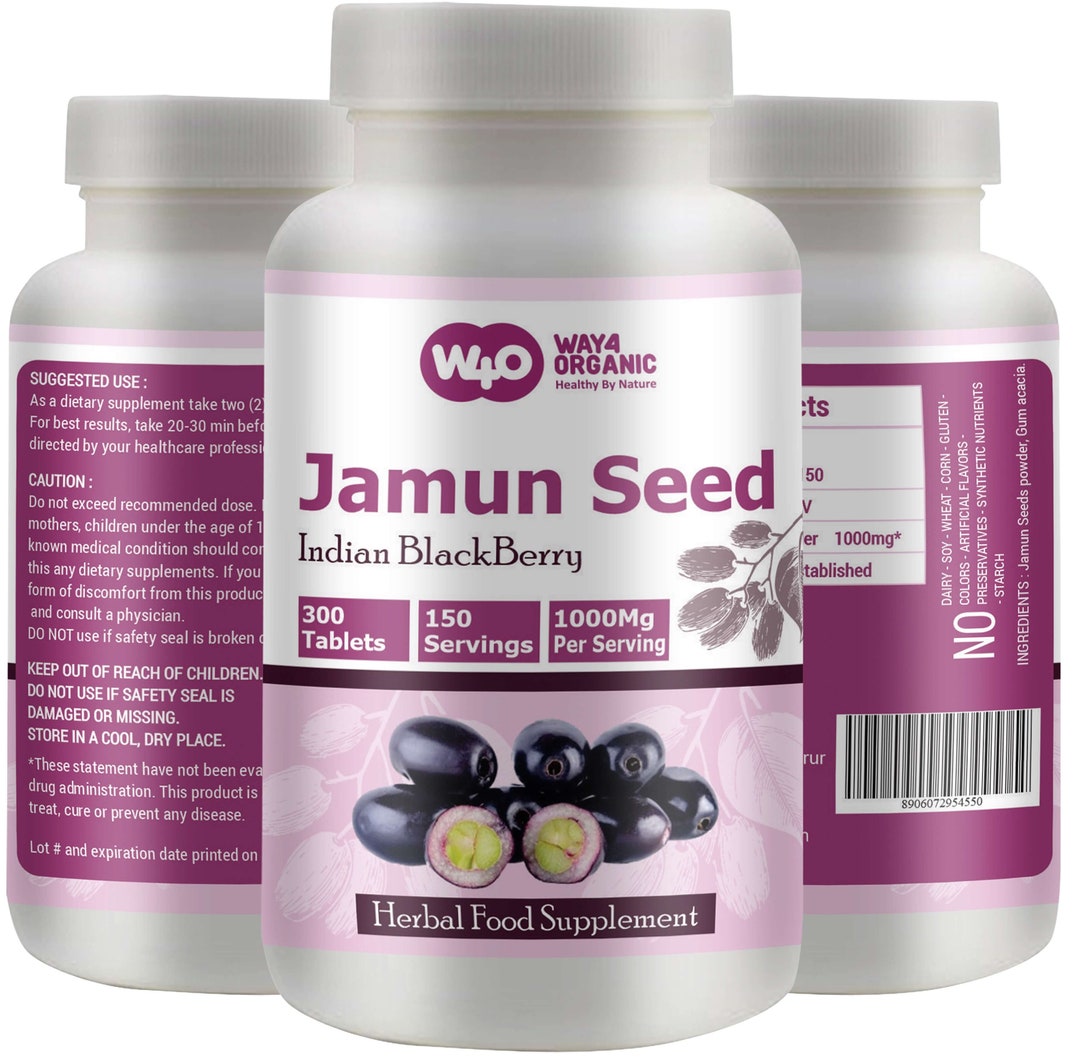 Jamun Seed Capsules (tablets) - 300 Pills, 150 Servings, 1000 Mg ...