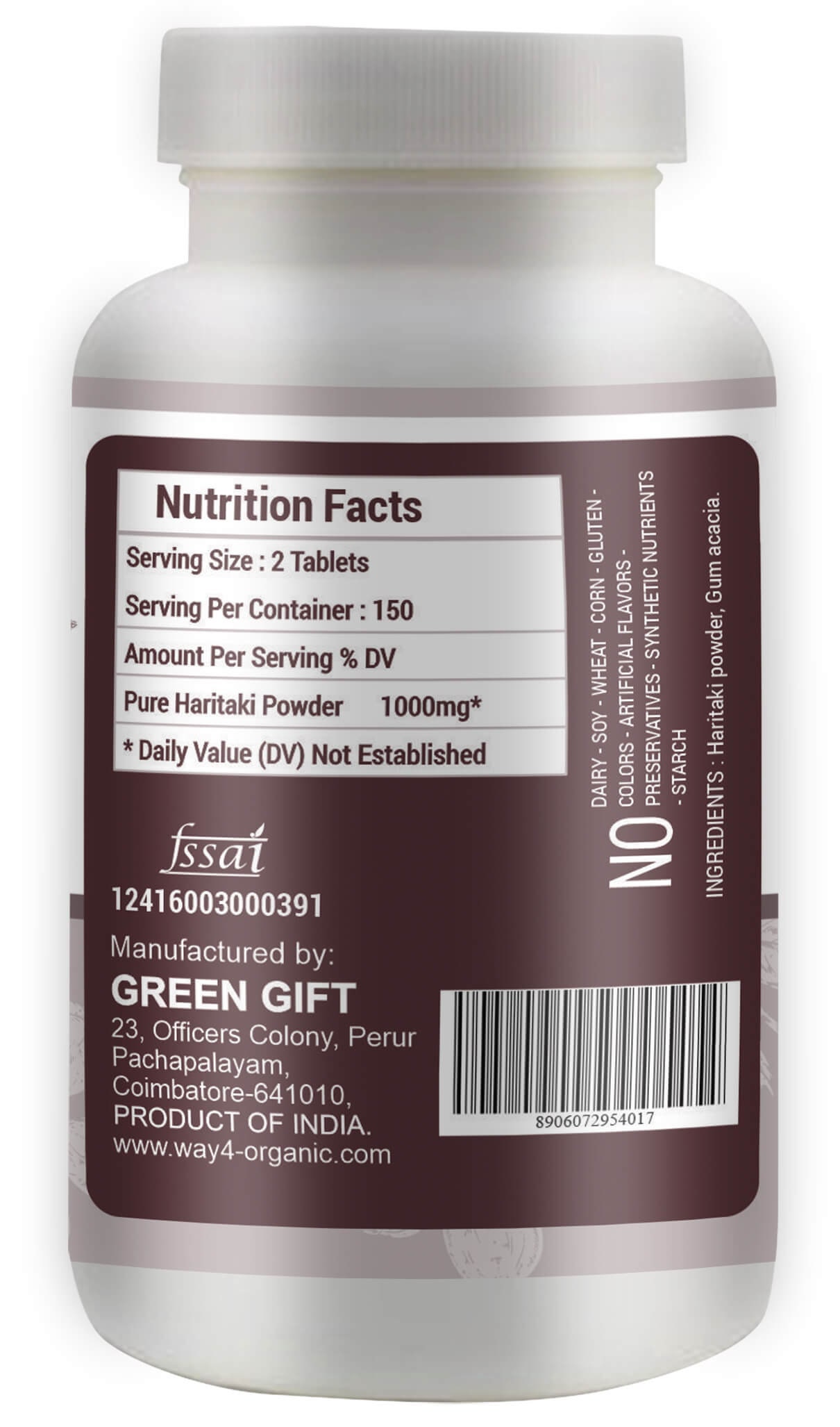 Haritaki Capsules (tablets) – Terminalia Chebula, 300 Pills, 150 ...