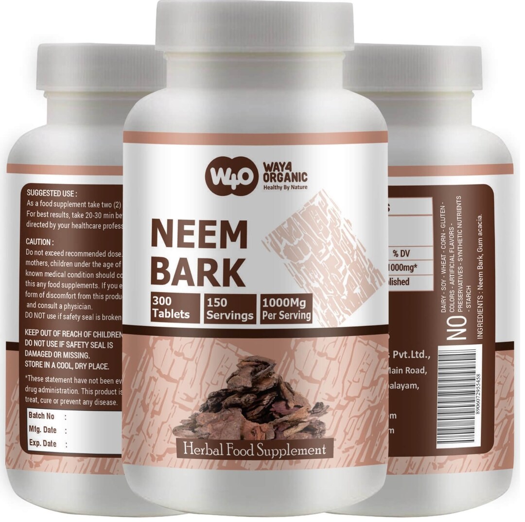 Neem Bark Tablets - 100% Pure (neem Bark Powder) (300 Count - 500mg ...