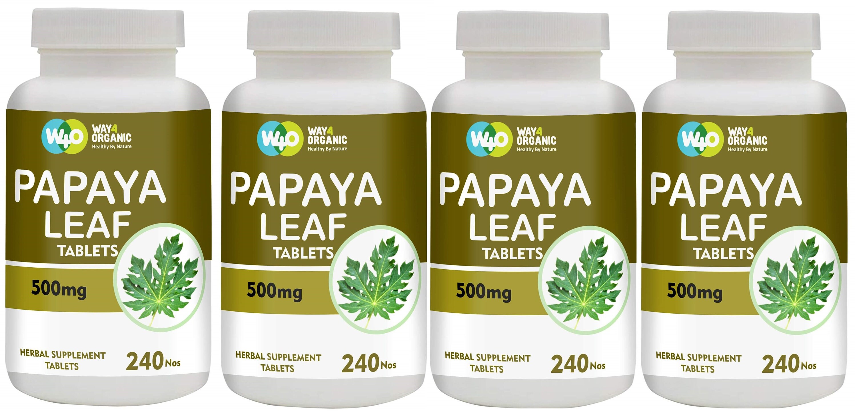 Papaya Raw Leaf Capsules (tablets) - 240 Pills, 120 Servings, 1000 Mg ...