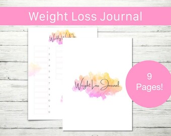 Weight Loss Journal, Printable Weight Loss Tracker, Instant Download ...