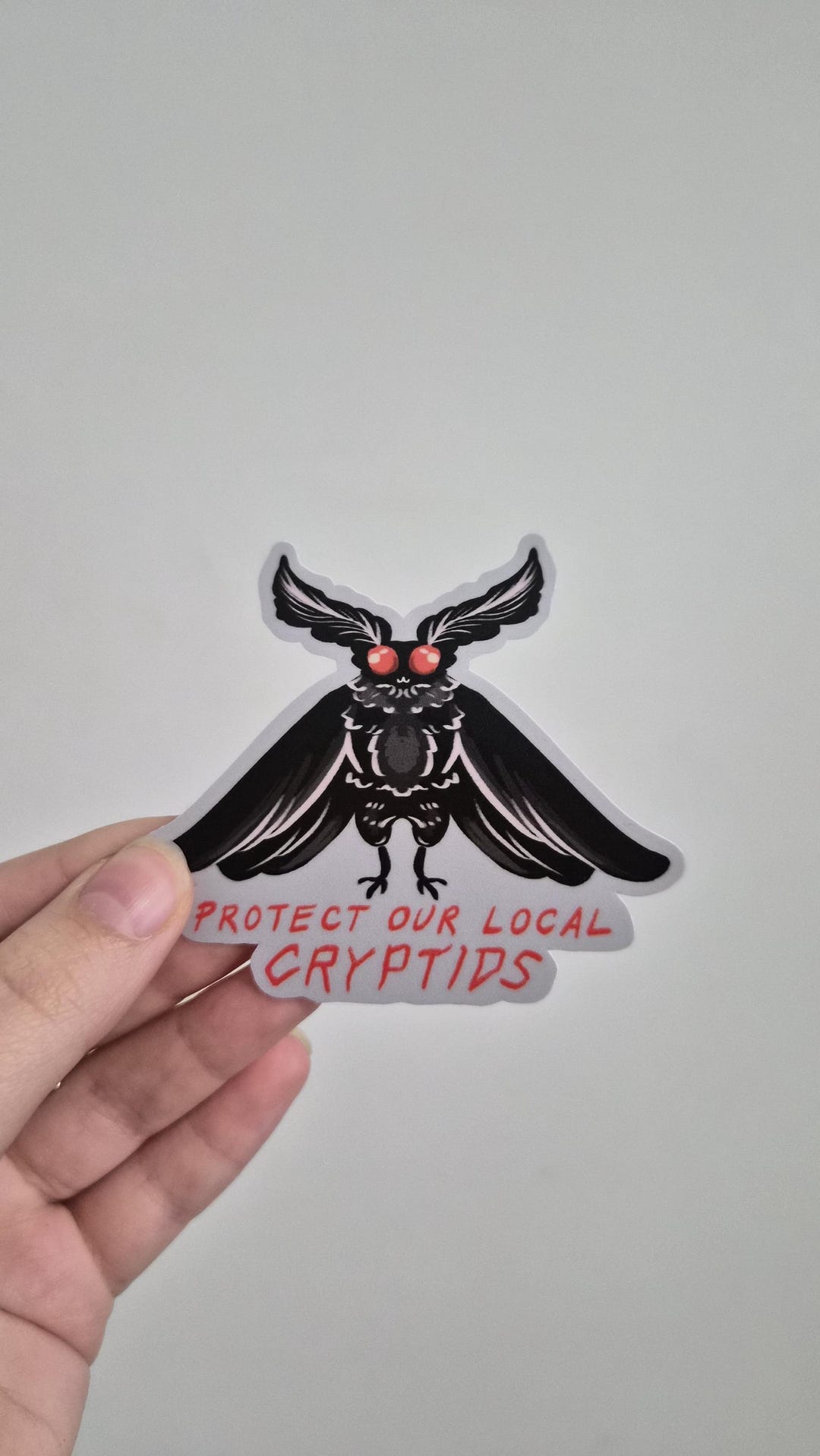Mothman Cryptid Vinyl Sticker: Waterproof Hand Drawn Laptop and Water ...