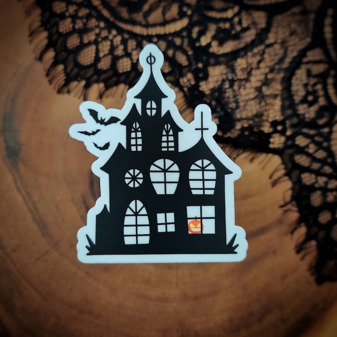 Spooky Haunted House Sticker: Halloween Laptop Decal - Etsy