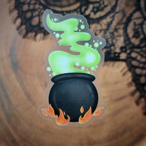Green Bubbling Cauldron Clear Sticker, Cauldron Sticker, Bubbling ...