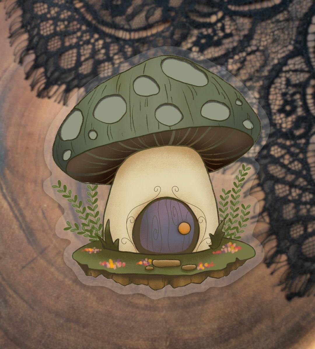Cottagecore Mushroom Clear Sticker, Nature Inspired Sticker, Magical ...