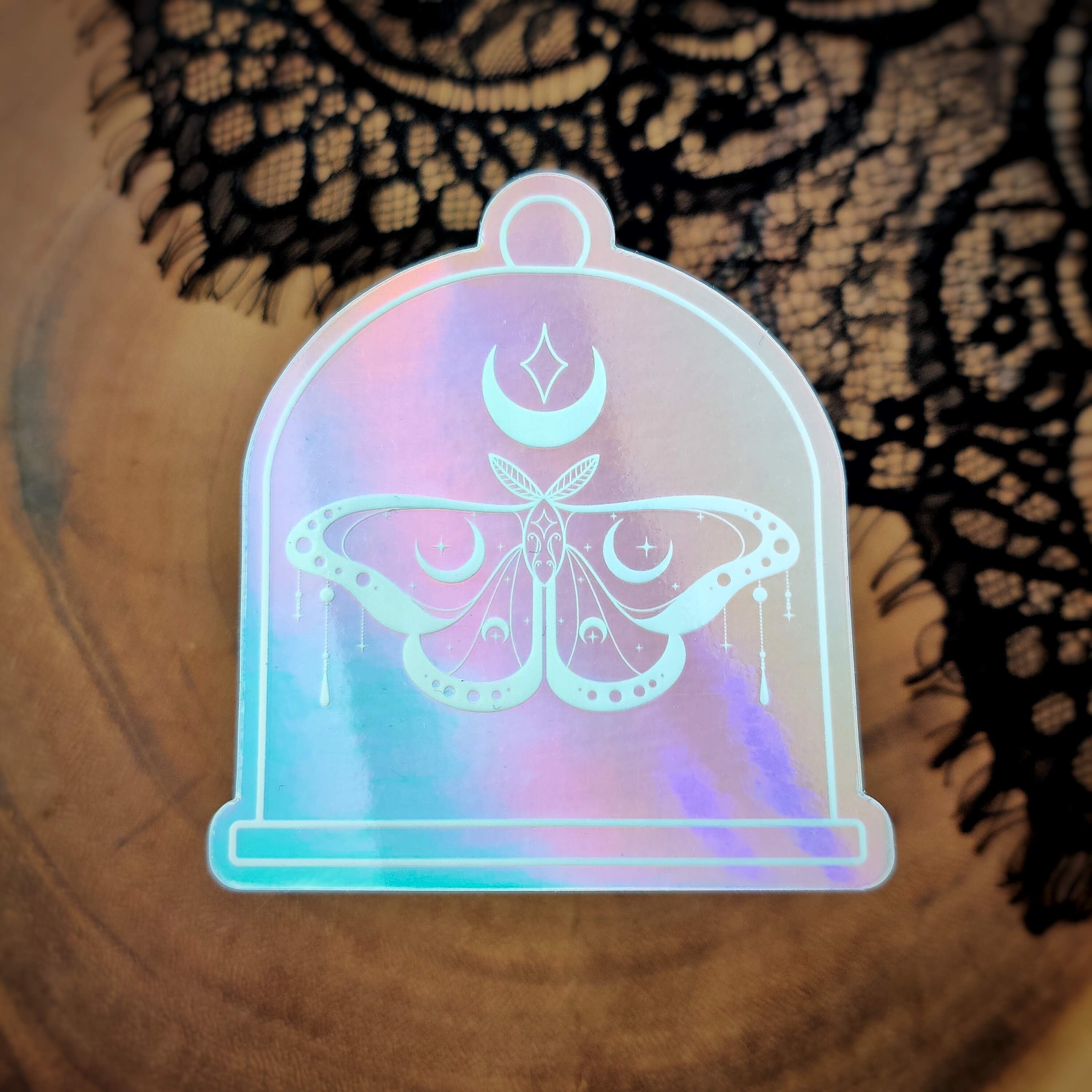 Moon Moth Terrarium Sticker Holographic Sticker Moth Sticker - Etsy