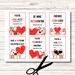 Printable Cat Valentines Day Cards for Kids, Classroom Valentines Cards ...