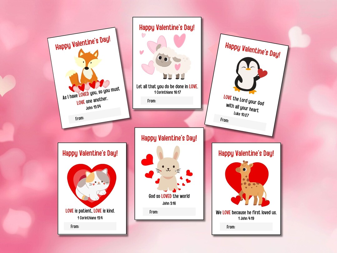 Printable Christian Valentines Cards for Kids, Preschool Valentines ...