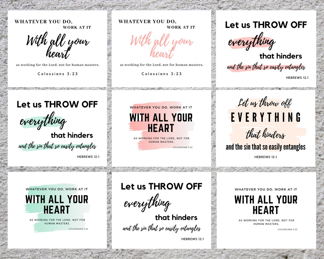 Inspirational Bible Verses - Wall Decor Prints - Printable Wall Art ...