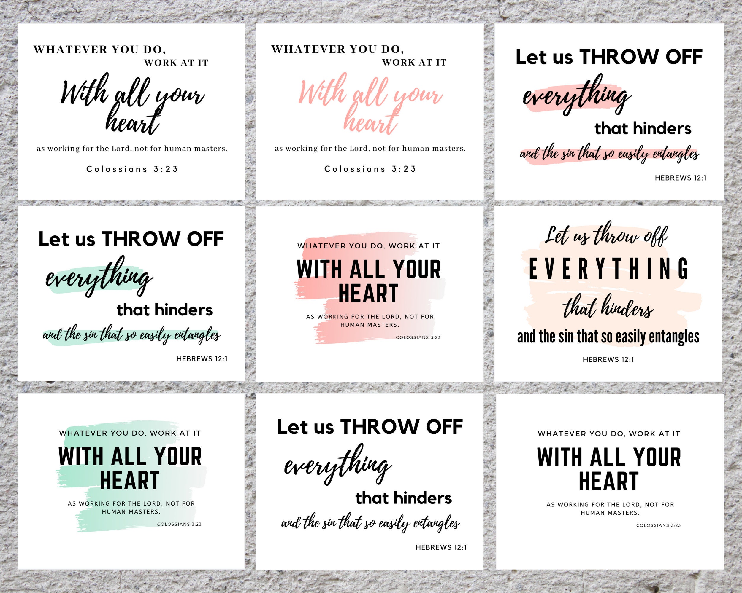 Inspirational Bible Verses - Wall Decor Prints - Printable Wall Art ...