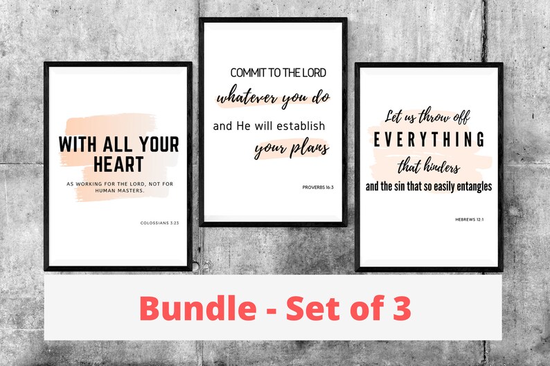 Inspirational Bible Verses - Wall Decor Prints - Printable Wall Art ...