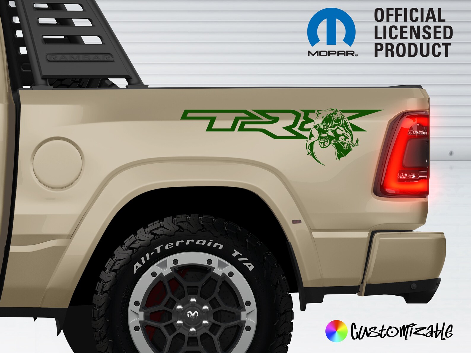 RAM TRX Bedside Decals OEM 36 T-rex Eating Raptor - Etsy