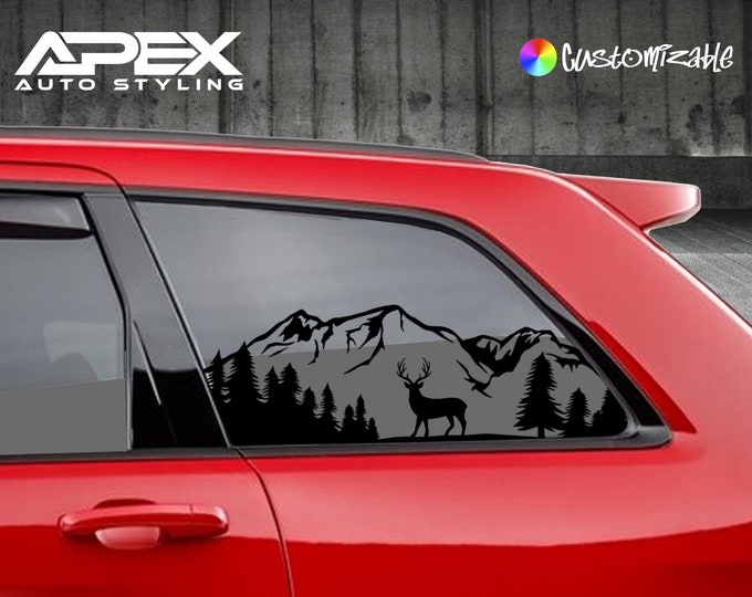 Jeep Grand Cherokee Window Decals - Nature / Mountain Scene (set of 2 ...
