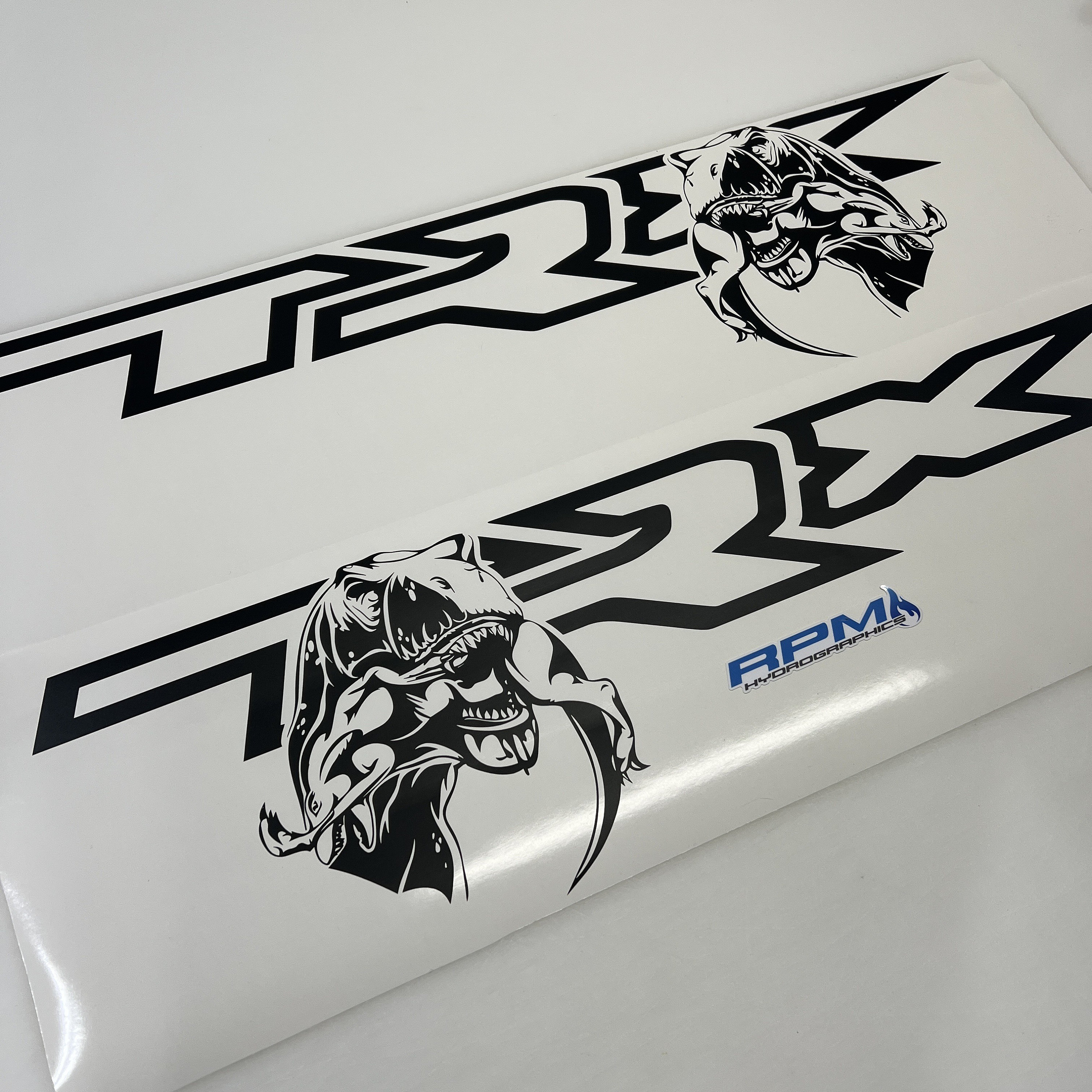 RAM TRX Bedside Decals - OEM 36" - T-rex Eating Raptor (set of 2 ...