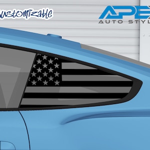 2015 2023 Ford Mustang Quarter Window Decals American Flags set of 2 ...