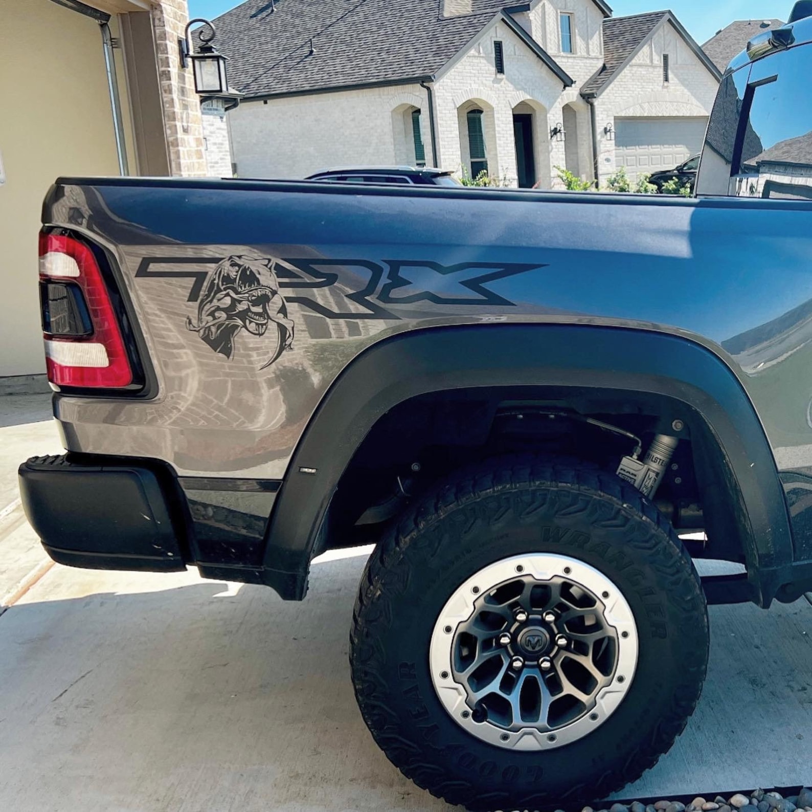 RAM TRX Bedside Decals - OEM 36" - T-rex Eating Raptor (set of 2 ...