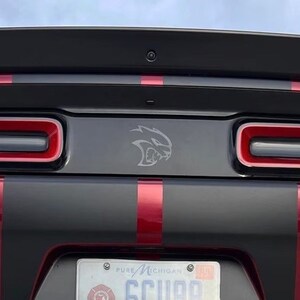 Blank / Debadged Dodge Challenger Tail Light Divider Decal - Hellcat ...