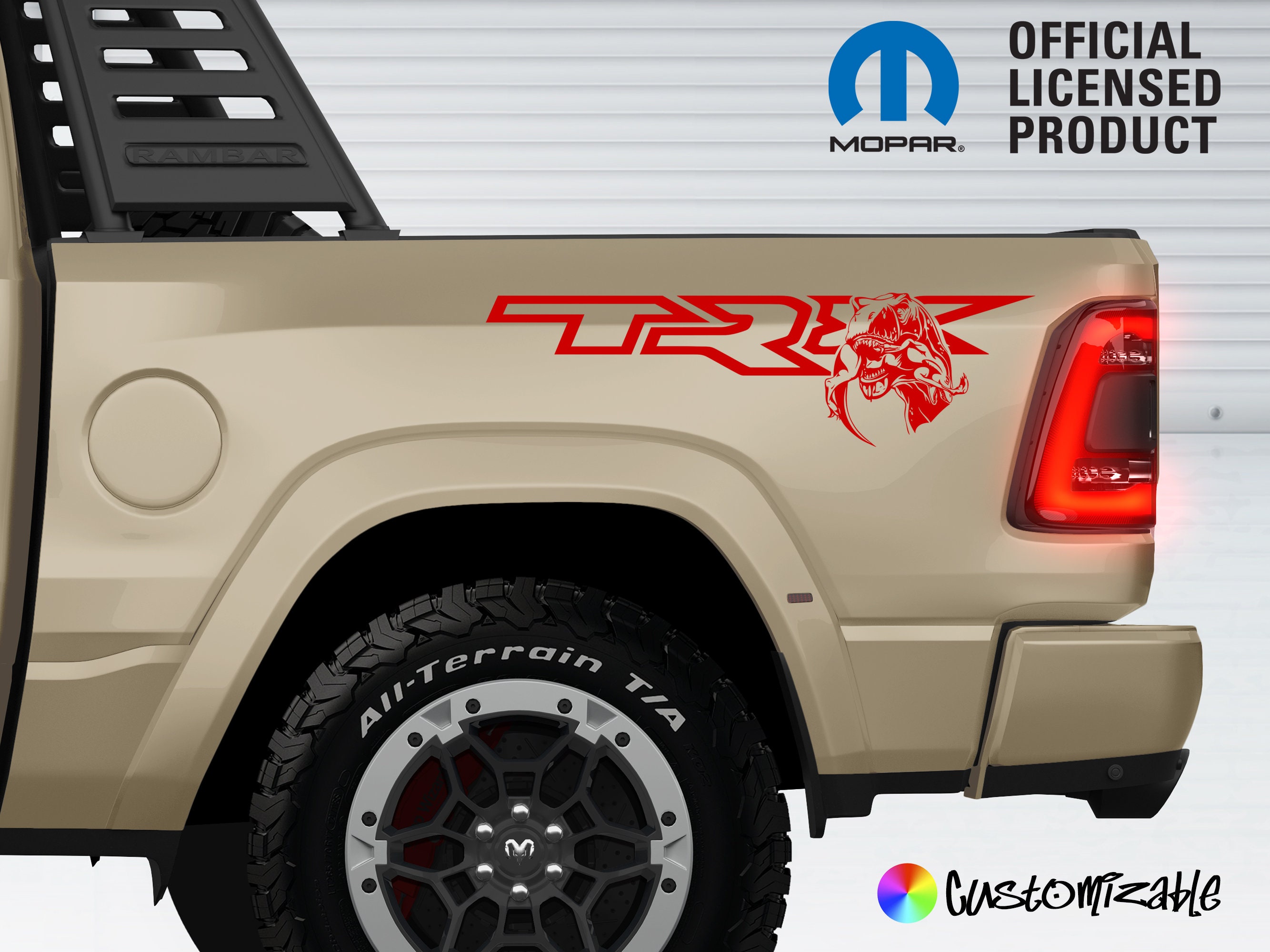RAM TRX Bedside Decals OEM 36 T-rex Eating Raptor - Etsy