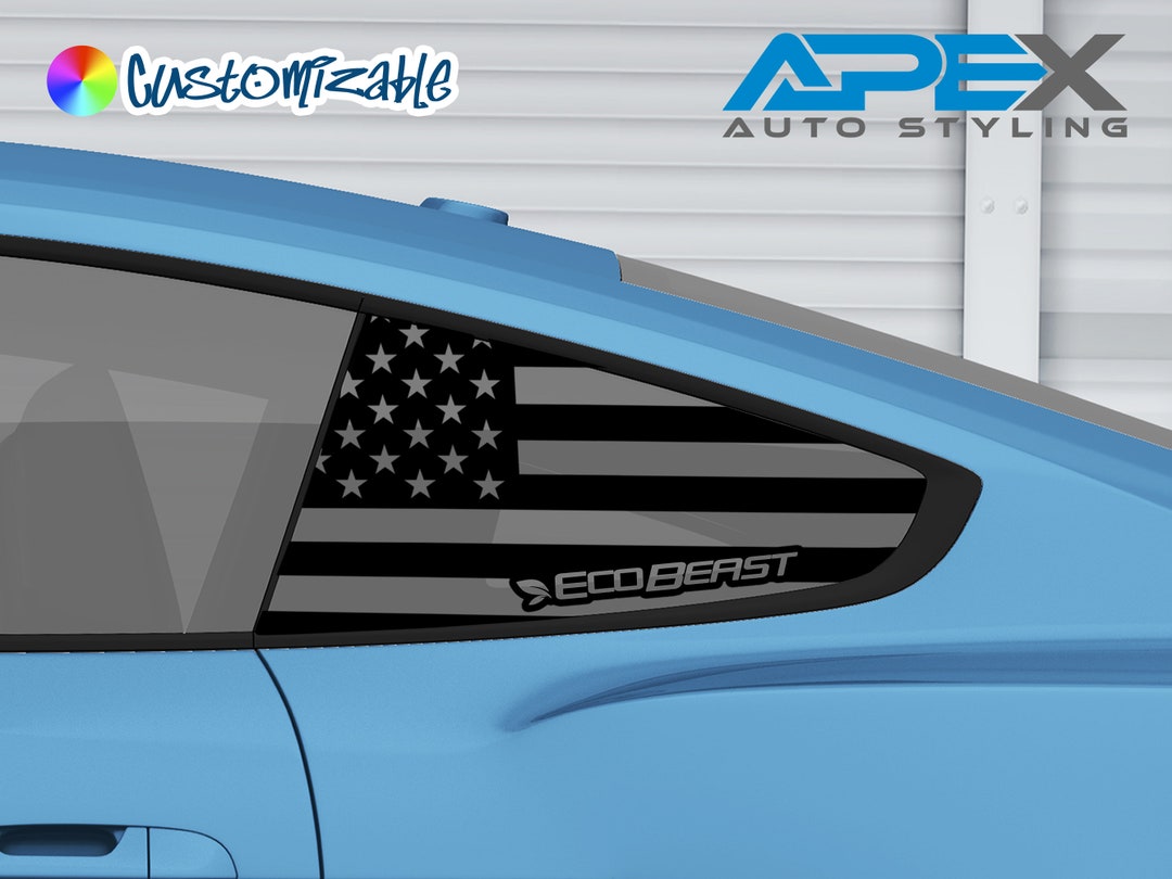 2015 - 2023 Ford Mustang Quarter Window Decals - Ecobeast Logo (set of ...