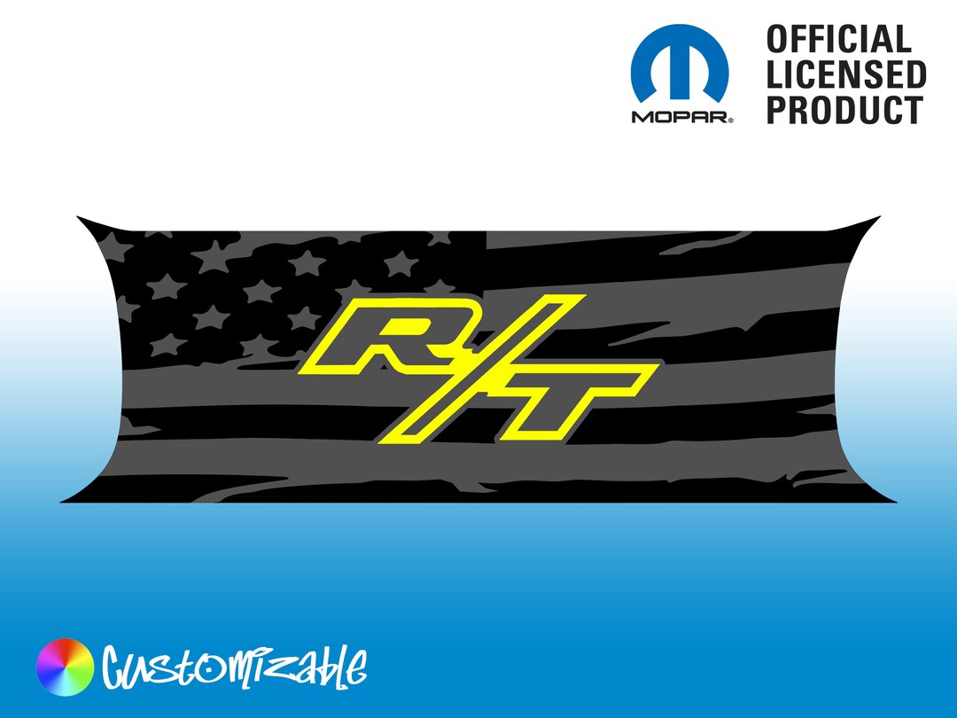 3 Layer Dodge Challenger Tail Light Divider Decal R/T Logo multiple ...