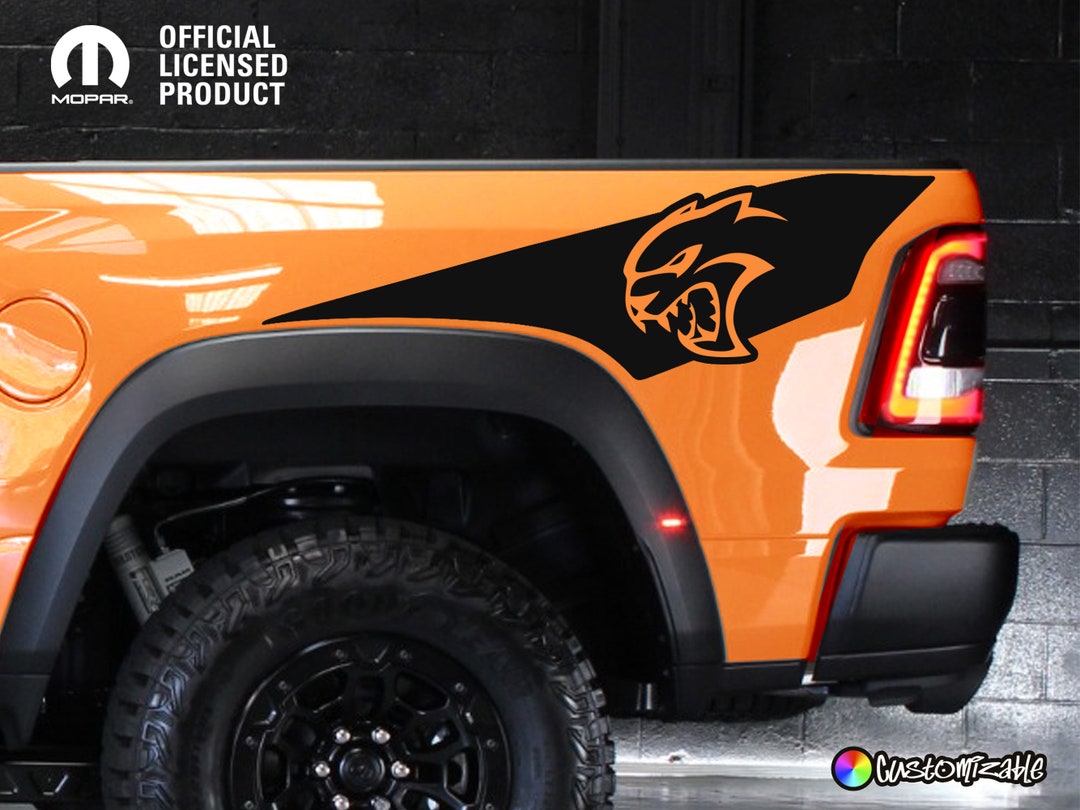 RAM TRX Ignition Style Bedside Decals - Hellcat Logo (set of 2) (custom ...