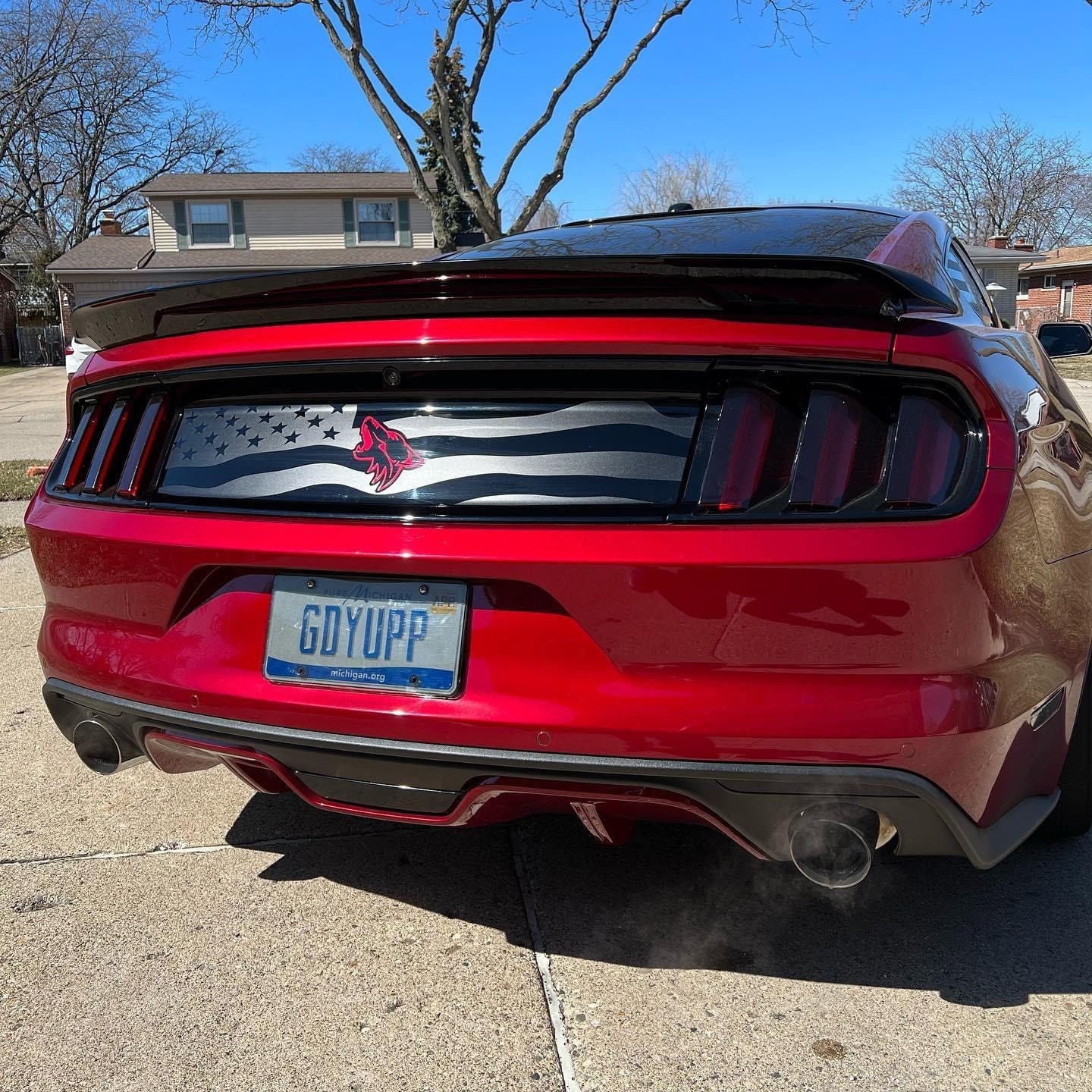 2015 - 2023 Ford Mustang Decklid Decal - American Flags (multiple ...