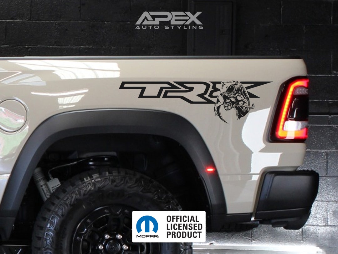 RAM TRX Bedside Decals - OEM 36" - T-rex Eating Raptor (set of 2 ...