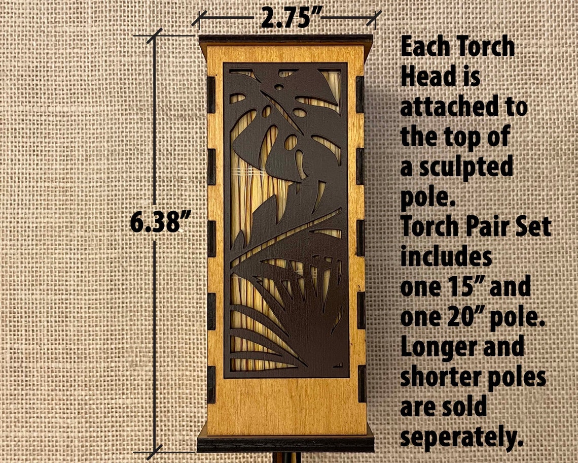 Tiki Torch Set pair Indoor Flickering Low-voltage With - Etsy