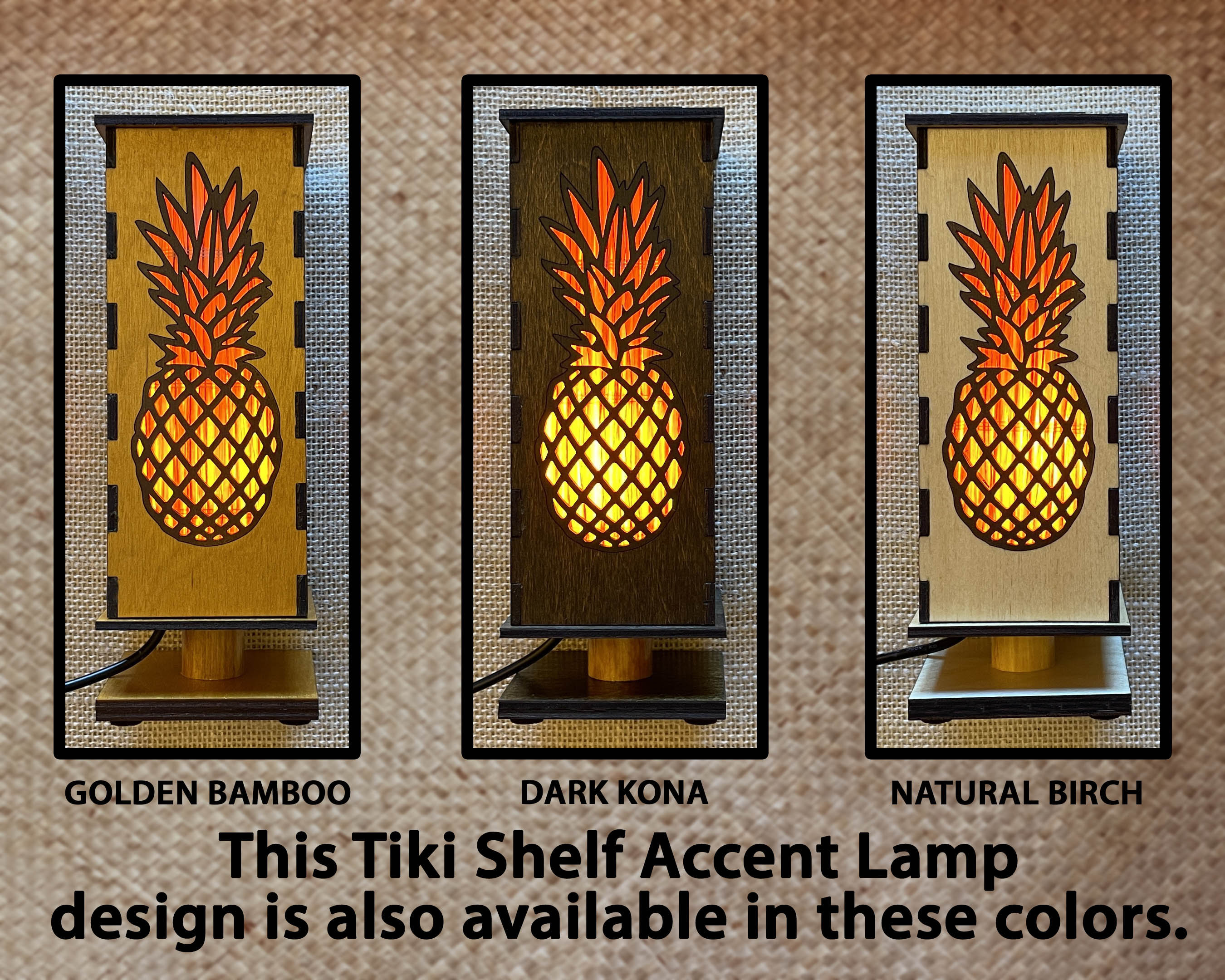 Small Tiki Shelf Accent Lamp Indoor Low-voltage Pineapple - Etsy