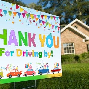 Drive by Happy Birthday Parade YARD SIGN | Thank You for Driving by ...