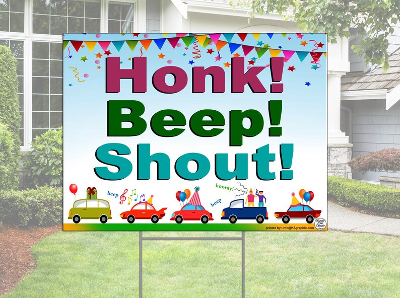 Drive by Happy Birthday Parade YARD SIGN | Thank You for Driving by ...